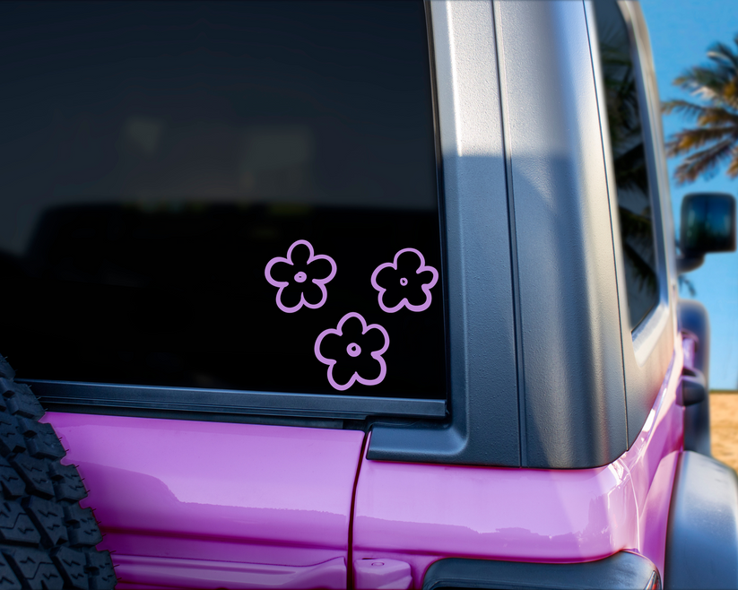 Aesthetic Flowers Car Decal – The Glam Thangz